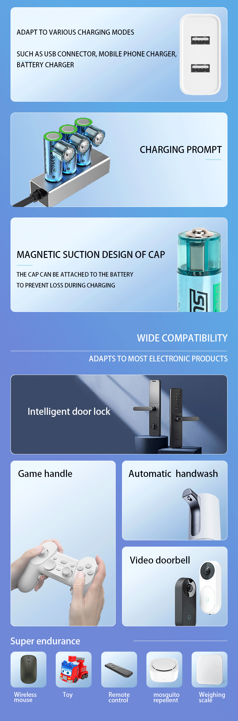 China High Out 1.5v Aa Double A Micro Magnetic Usb Rechargeable Li-ion ...