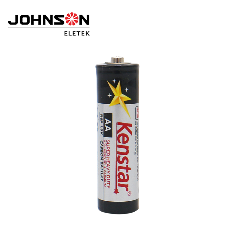 China AA R6P 1.5V Carbon Zinc Batteries Non rechargeable Double A Battery For Flashlight Manufacture and Factory Johnson Eletek